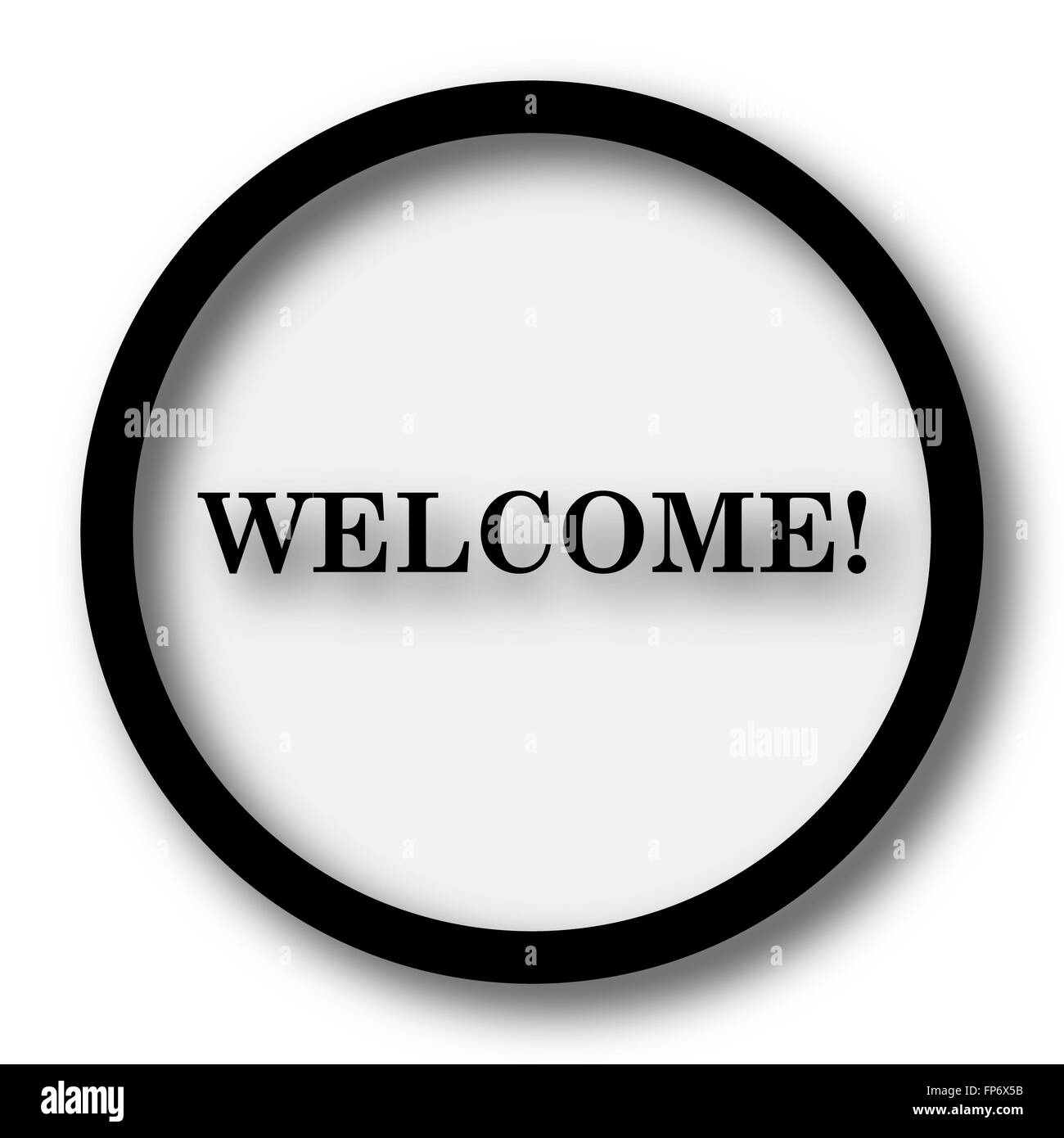Welcome icon. Internet button on white background Stock Photo - Alamy