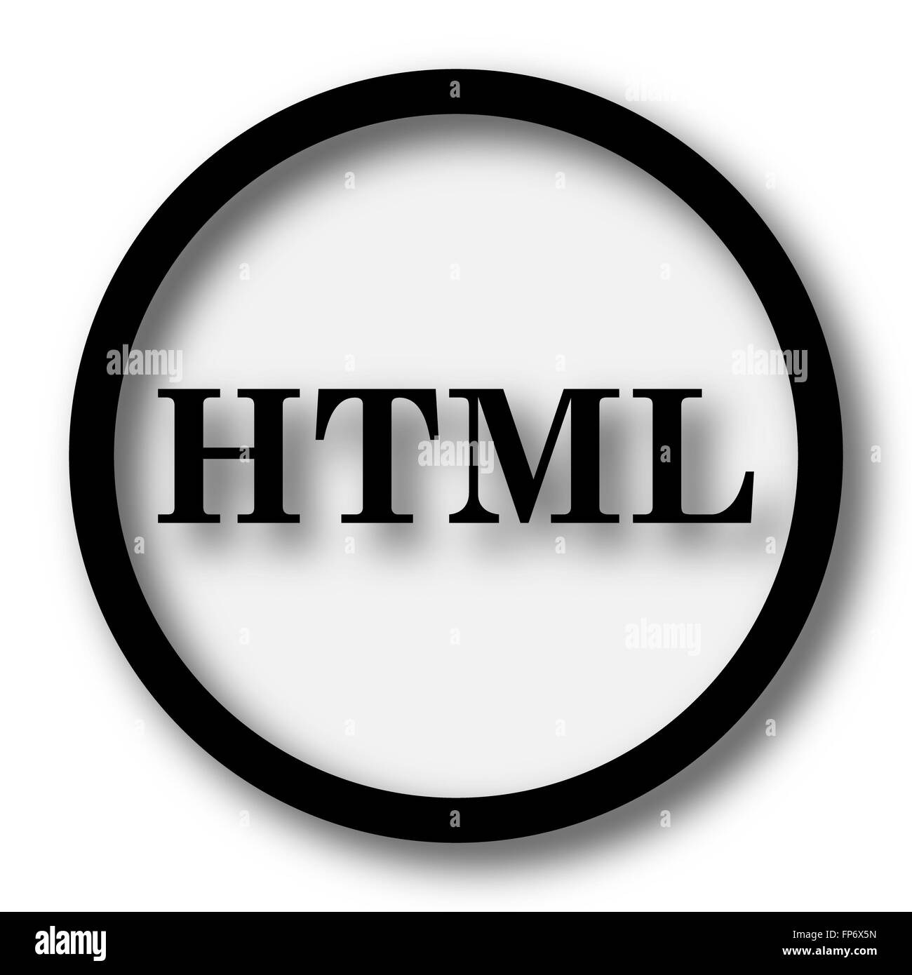HTML icon. Internet button on white background Stock Photo - Alamy