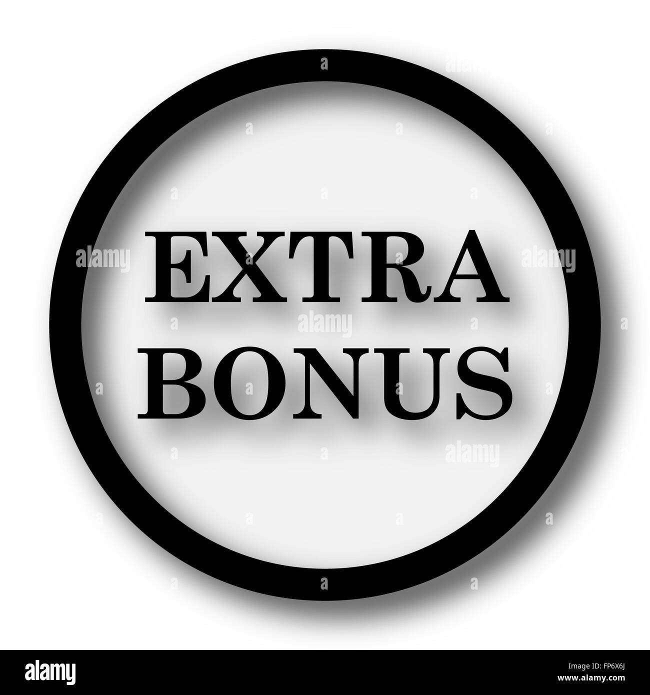 Extra bonus icon. Internet button on white background Stock Photo - Alamy
