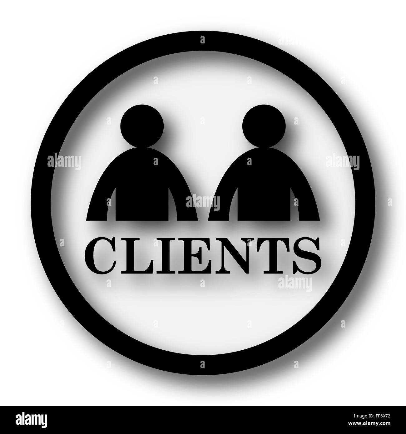 Clients icon. Internet button on white background Stock Photo - Alamy
