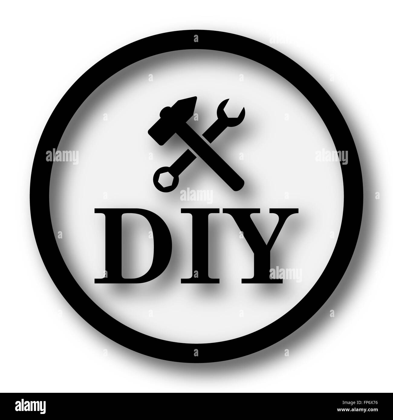 DIY icon. Internet button on white background Stock Photo - Alamy