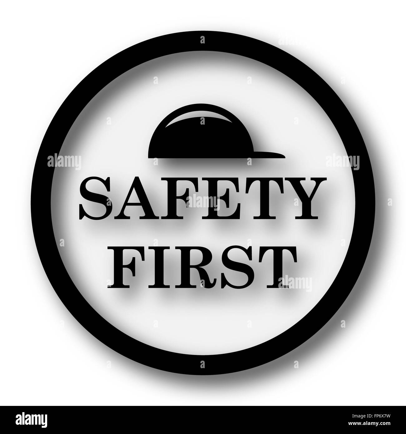 Safety first icon. Internet button on white background Stock Photo - Alamy