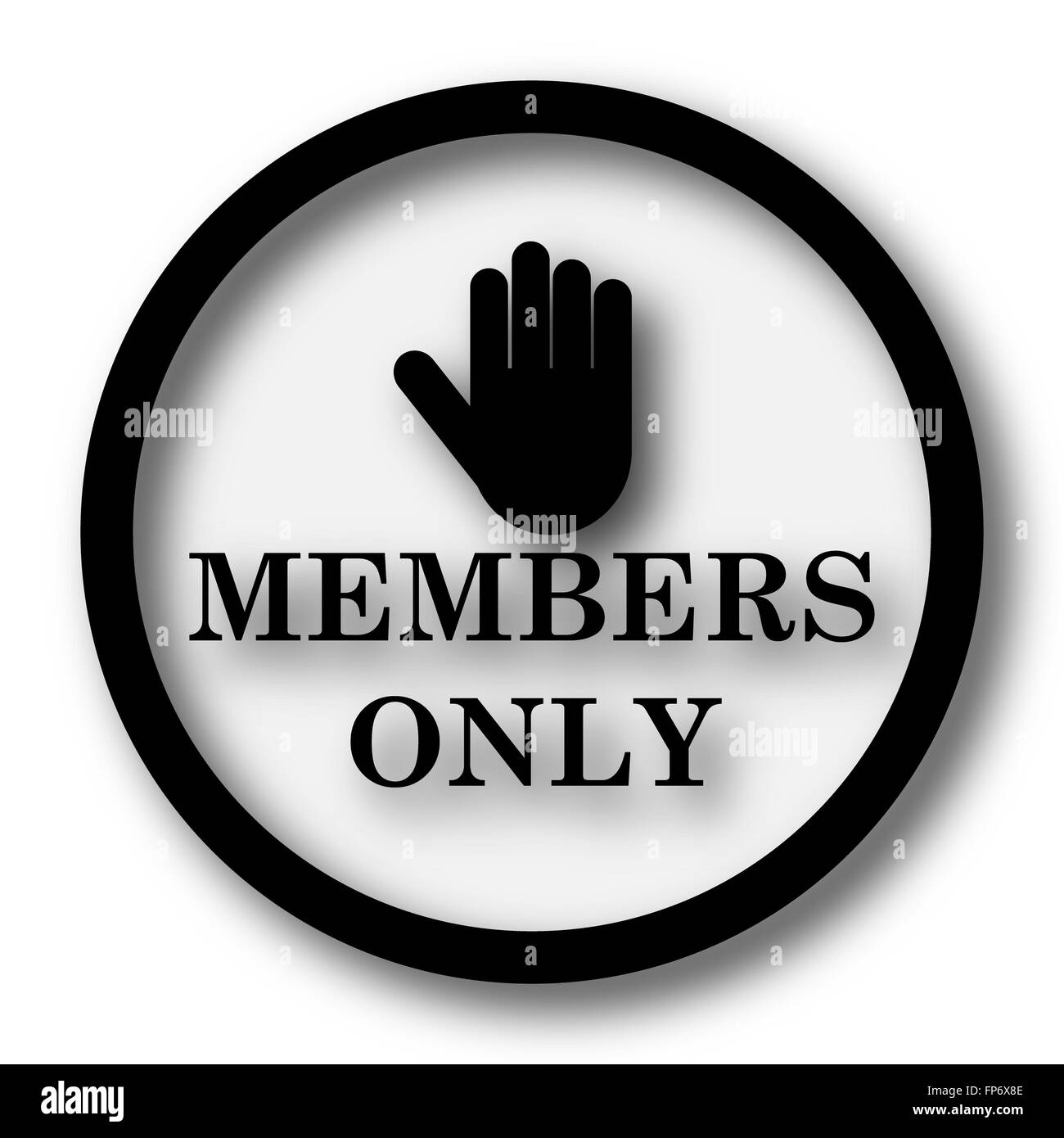 Members only icon. Internet button on white background Stock Photo - Alamy