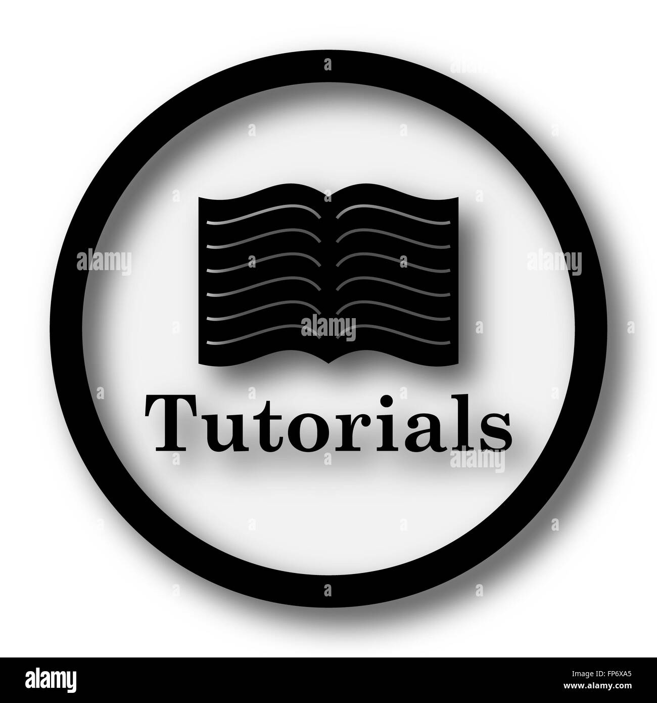 Tutorials icon. Internet button on white background Stock Photo - Alamy