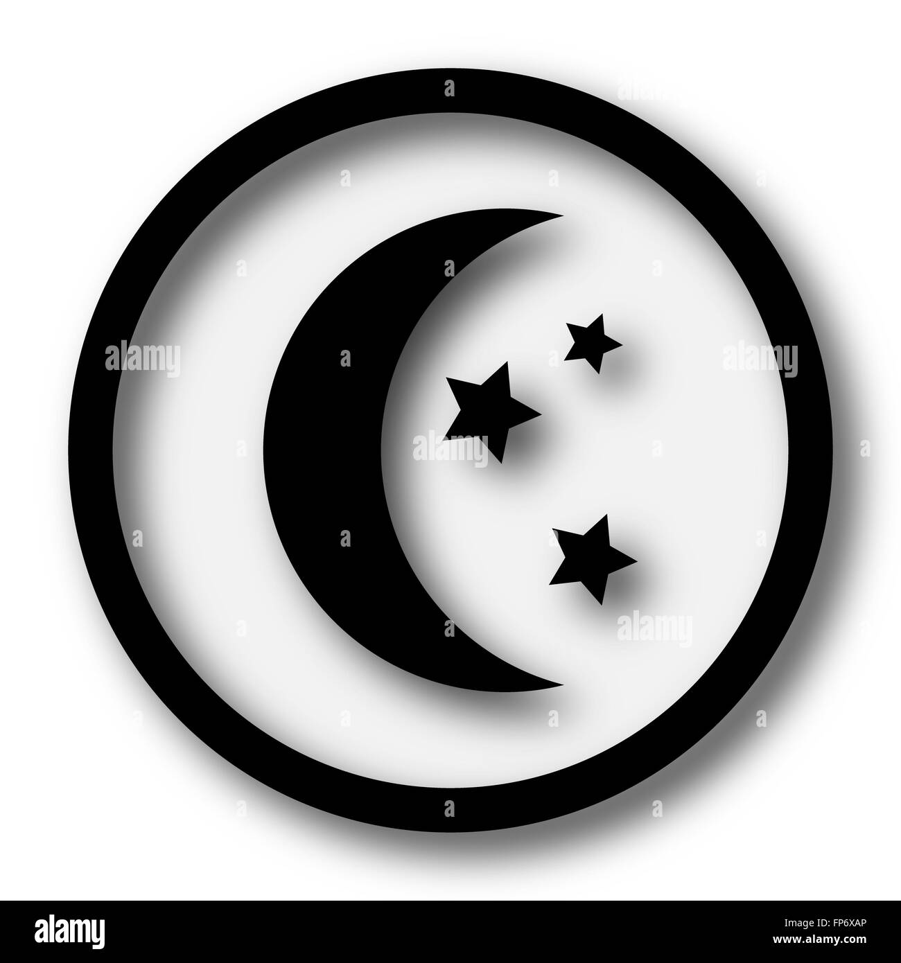 Moon icon. Internet button on white background Stock Photo - Alamy