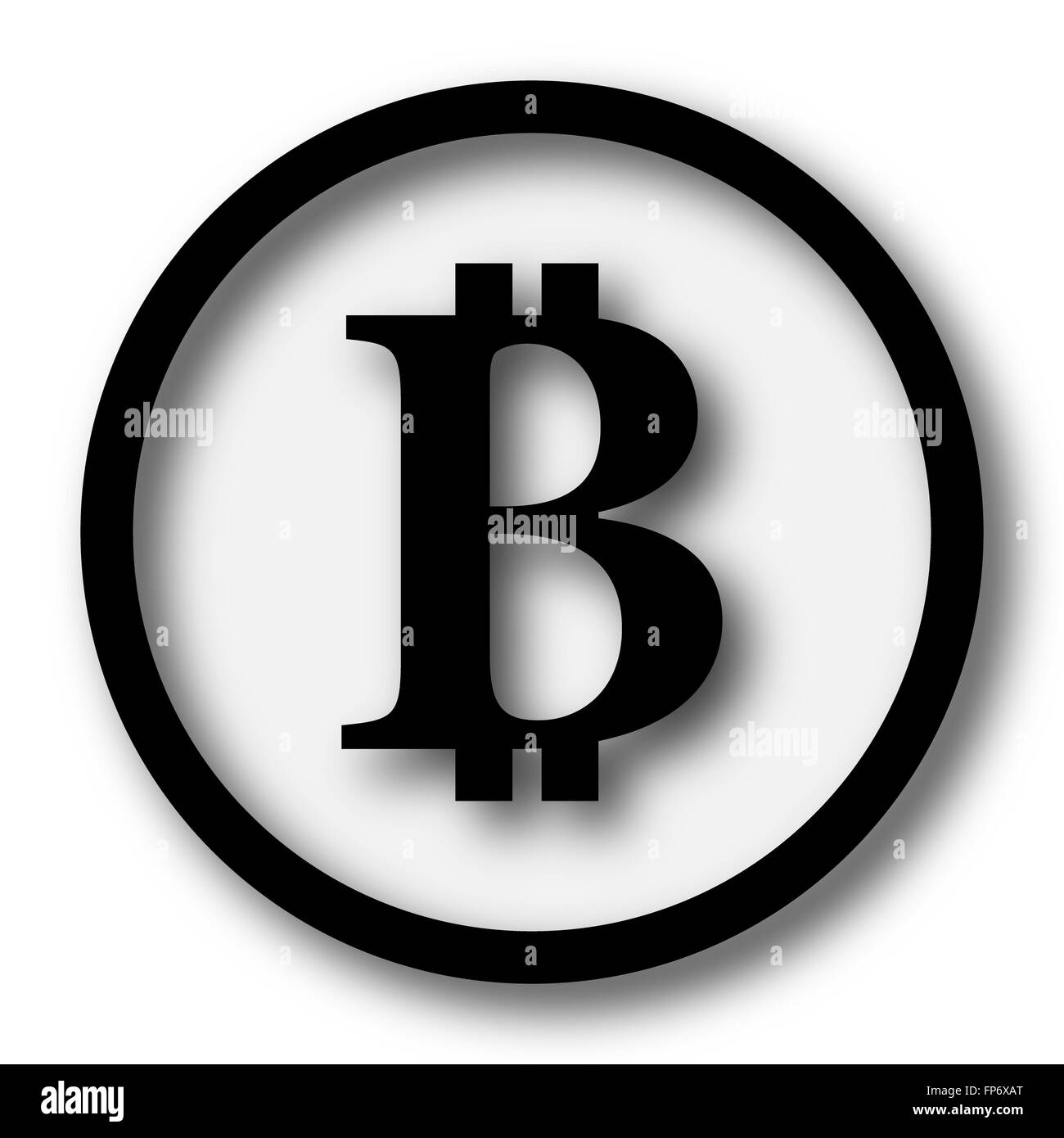 Bitcoin icon. Internet button on white background Stock Photo - Alamy