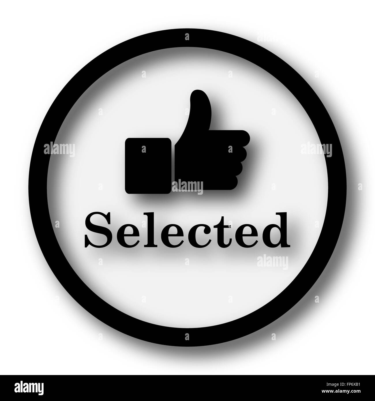 Selected icon. Internet button on white background Stock Photo - Alamy