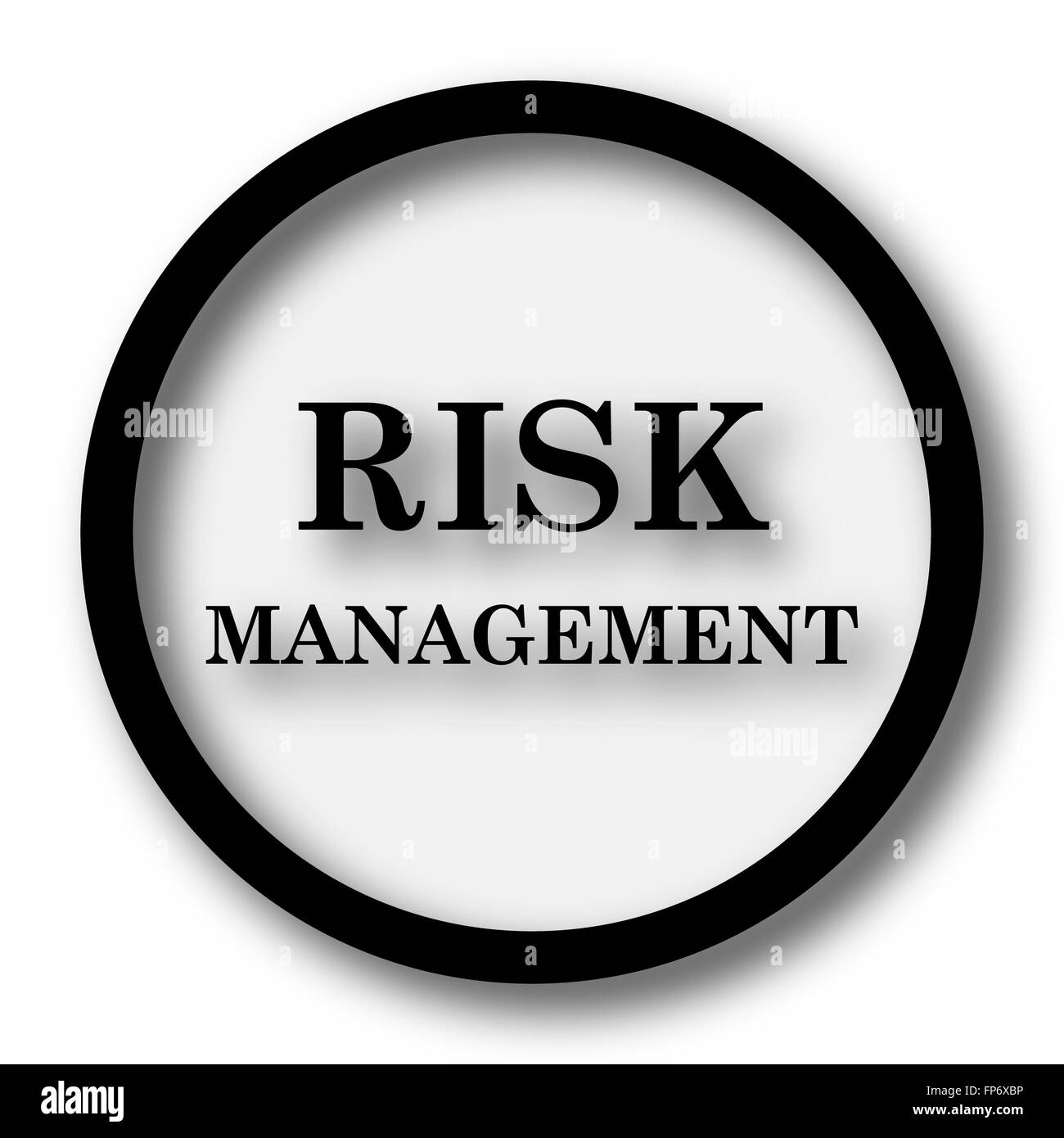 Risk management icon. Internet button on white background Stock Photo ...