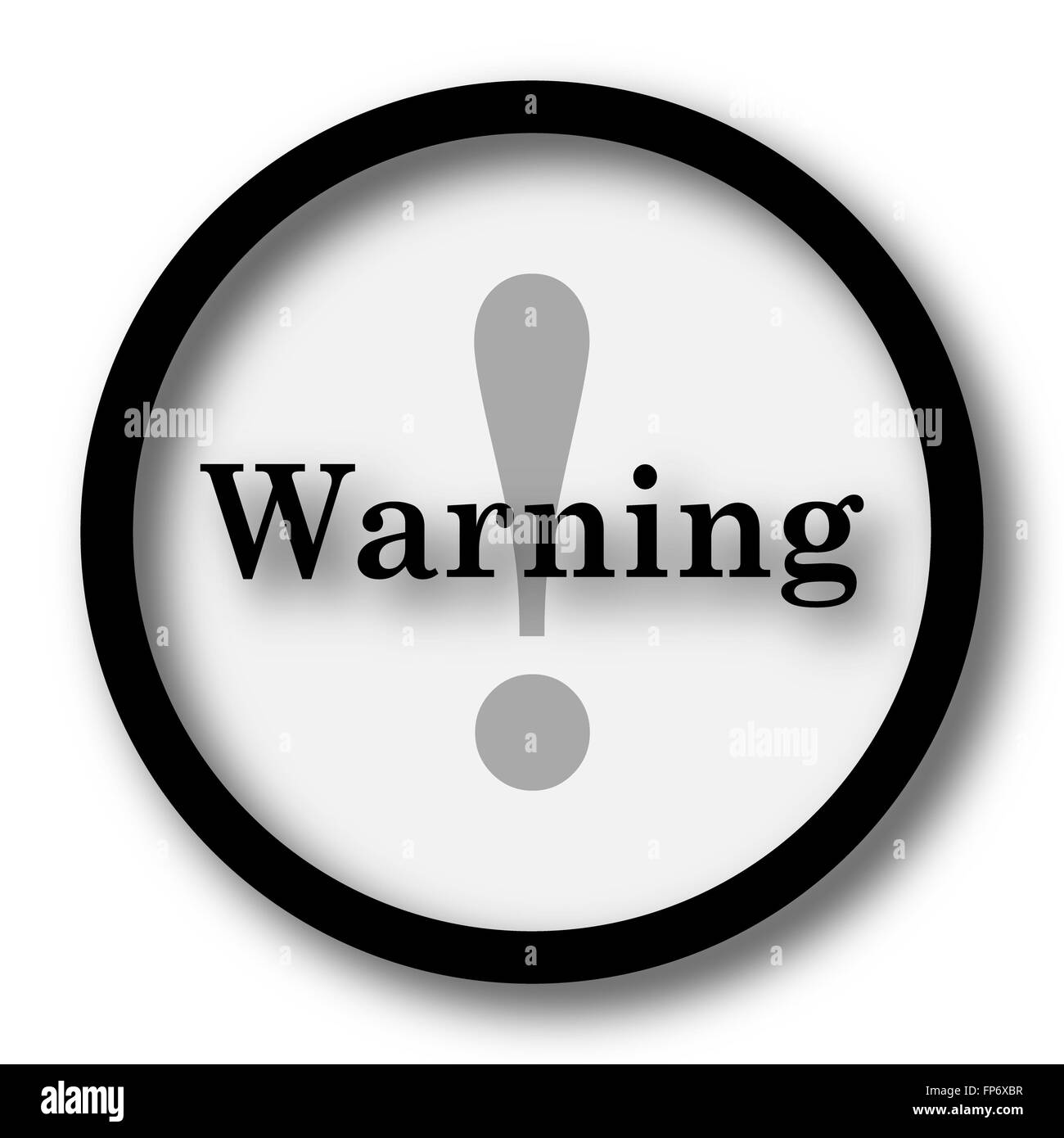 Warning icon. Internet button on white background Stock Photo - Alamy