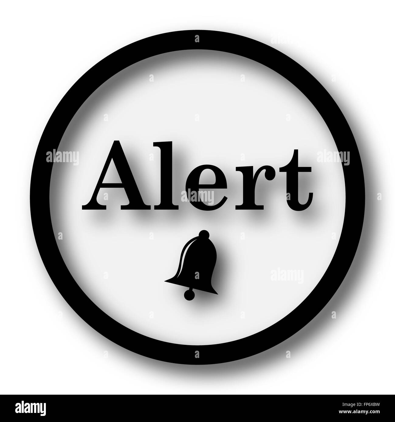 Alert icon. Internet button on white background Stock Photo - Alamy