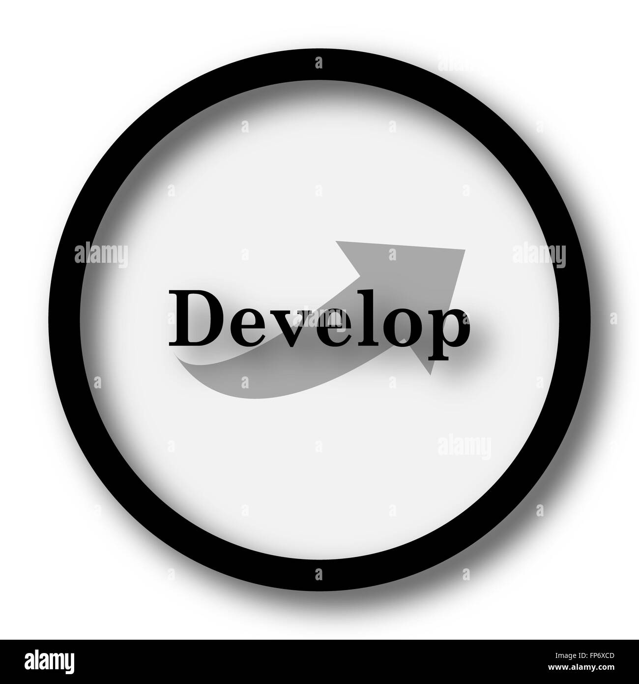 Develop icon. Internet button on white background Stock Photo - Alamy