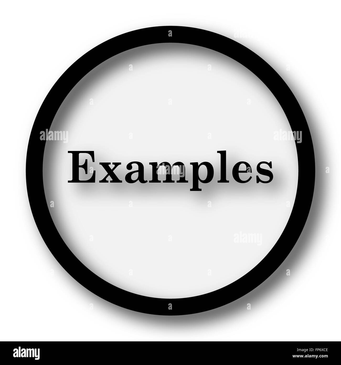 Examples icon. Internet button on white background Stock Photo - Alamy