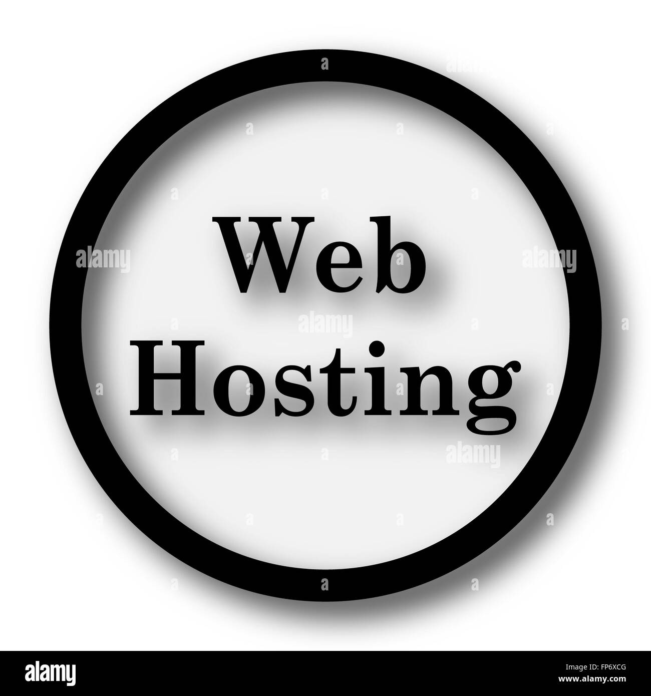 Web hosting icon. Internet button on white background Stock Photo - Alamy