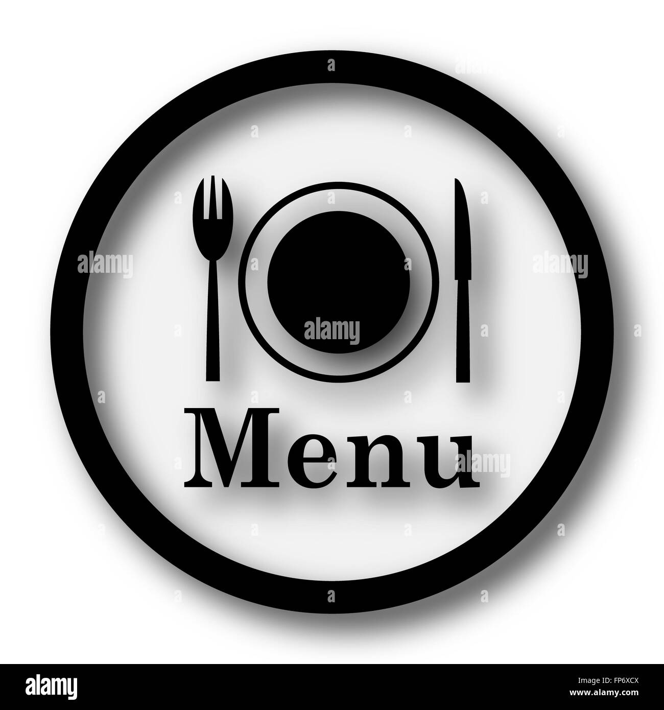 Menu icon. Internet button on white background Stock Photo - Alamy
