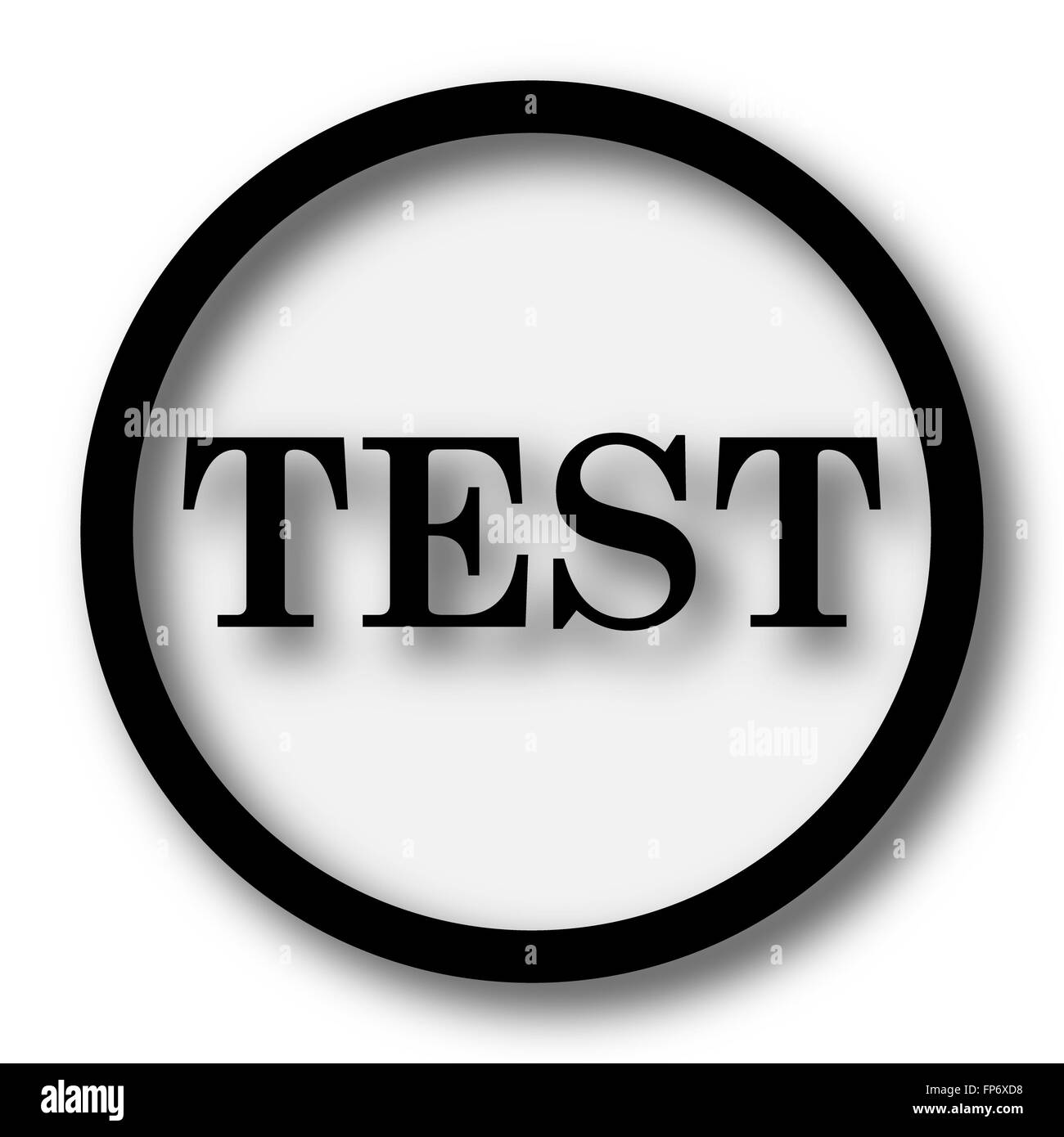 Test icon. Internet button on white background Stock Photo - Alamy