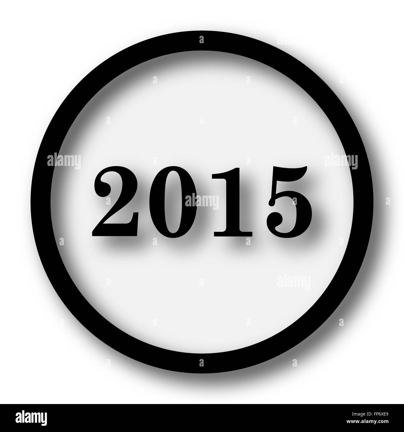 Year 2015 icon. Internet button on white background Stock Photo - Alamy