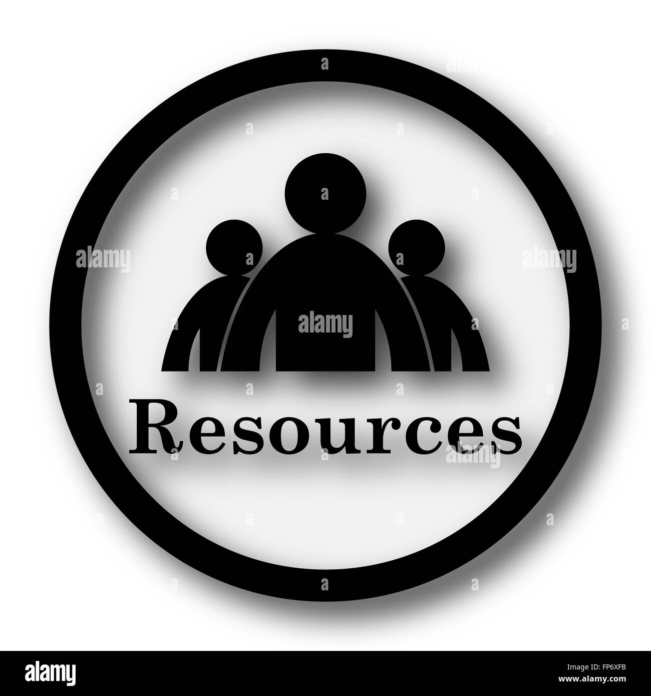 Resources icon. Internet button on white background Stock Photo - Alamy