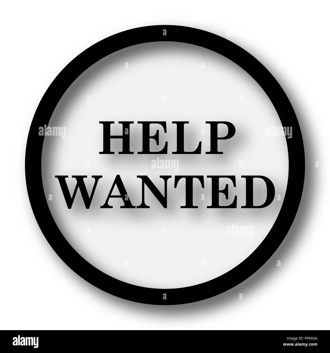 Help wanted icon. Internet button on white background Stock Photo - Alamy