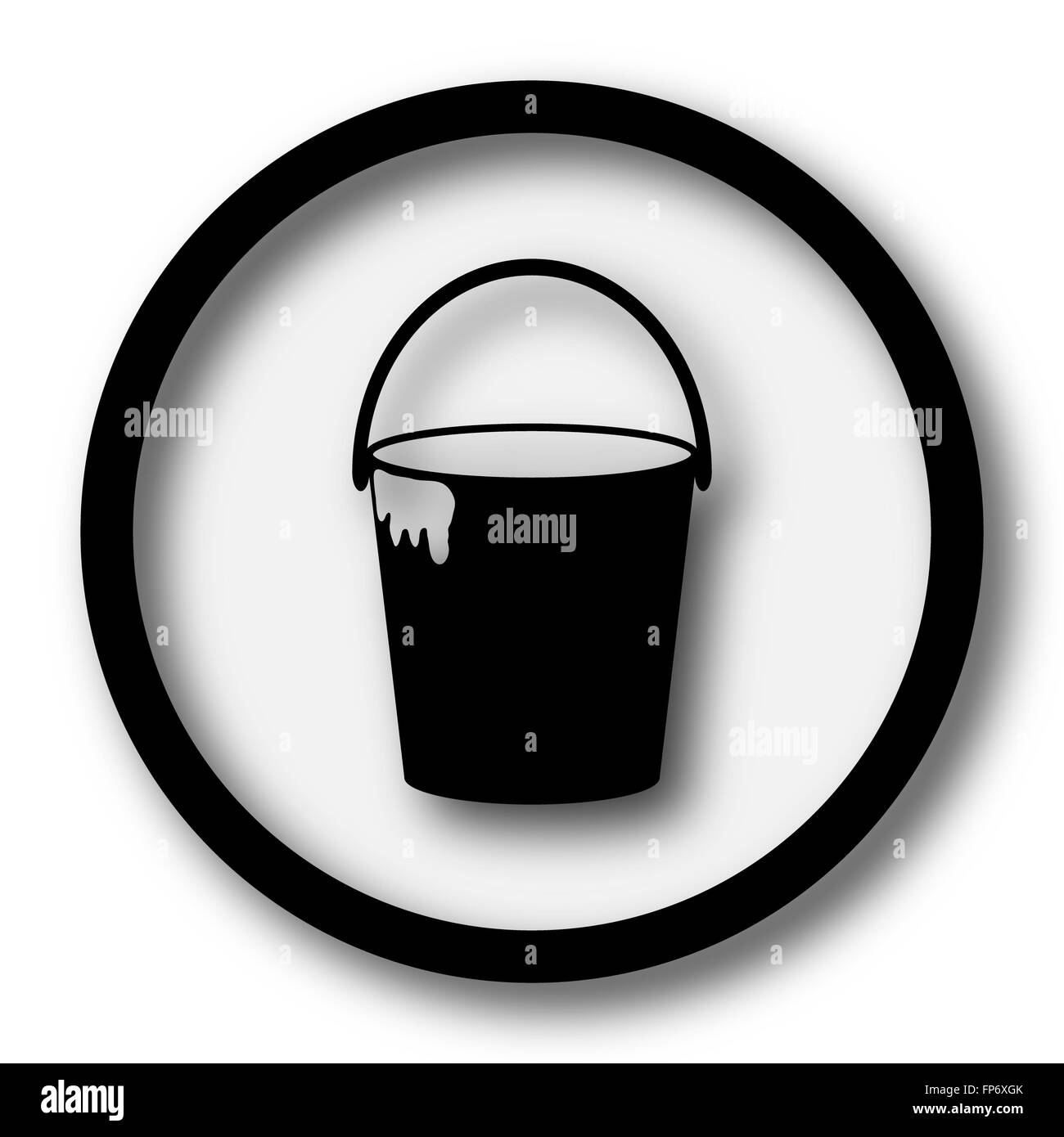 Bucket icon. Internet button on white background Stock Photo - Alamy