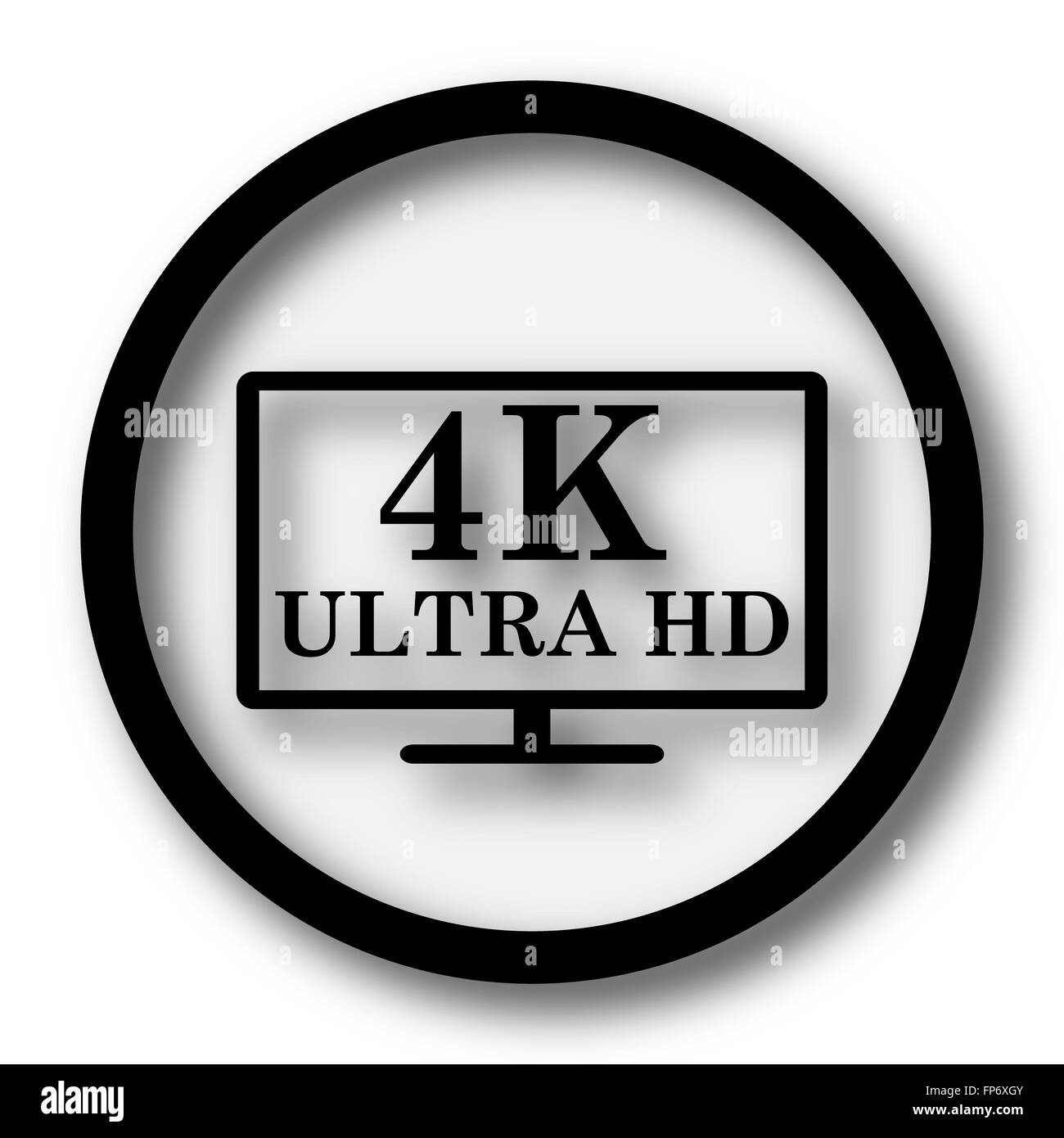 4K ultra HD icon. Internet button on white background Stock Photo - Alamy