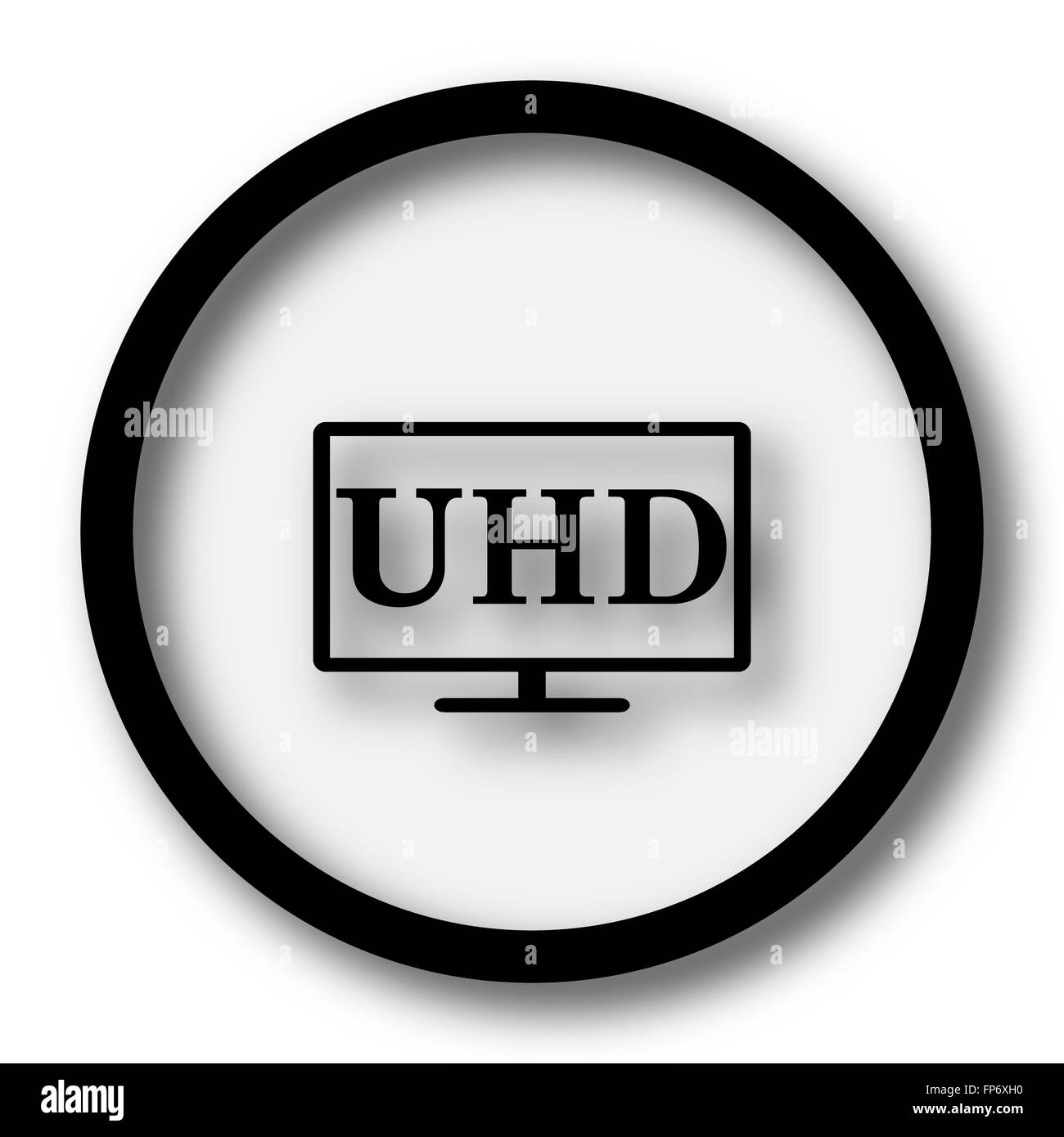 Ultra HD icon. Internet button on white background Stock Photo - Alamy