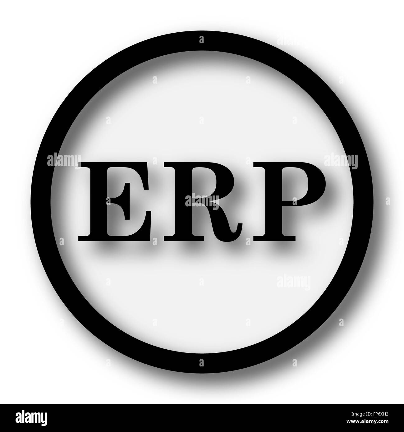 ERP icon. Internet button on white background Stock Photo - Alamy