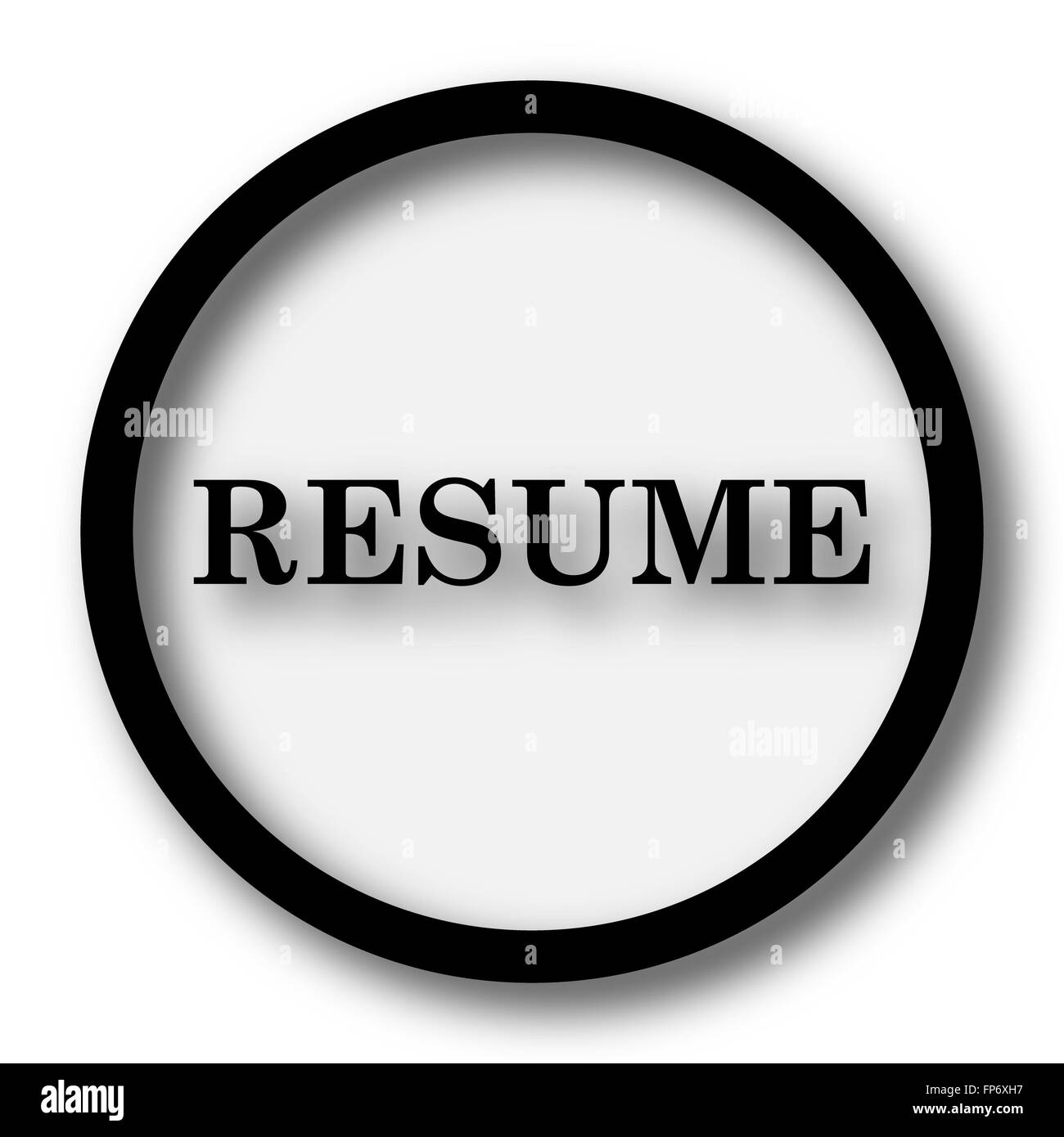 Resume icon. Internet button on white background Stock Photo - Alamy