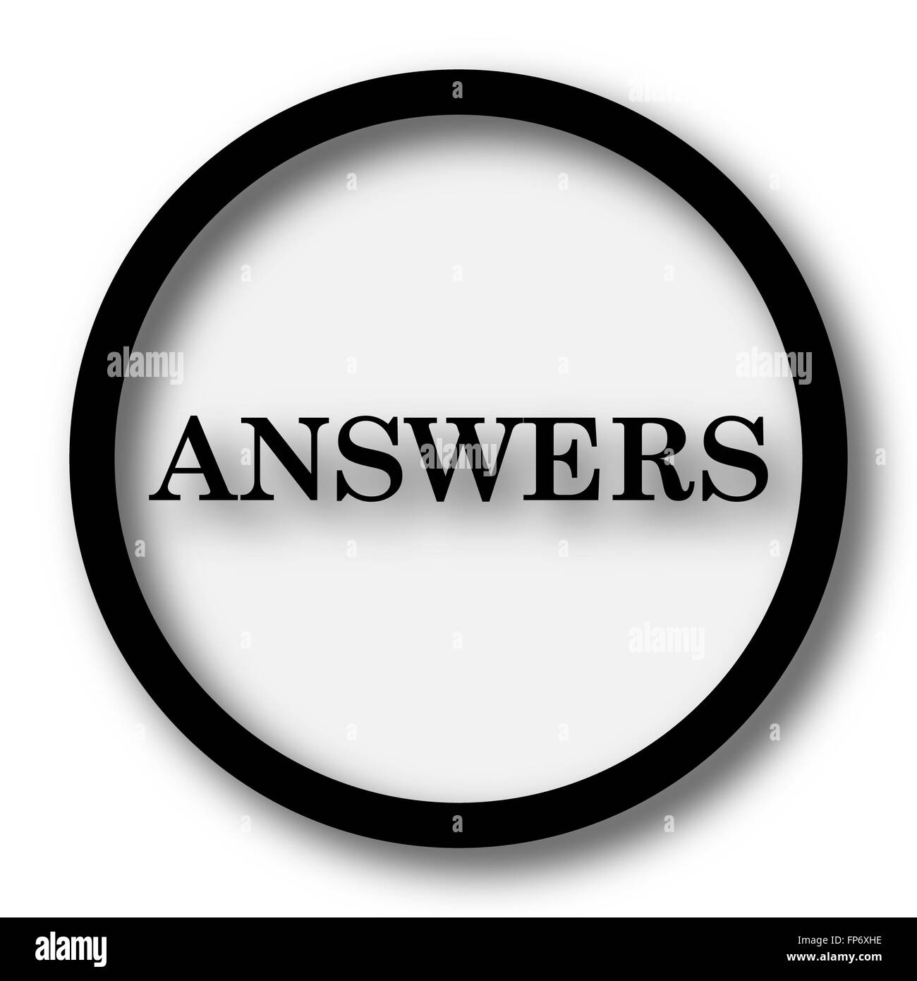 Answers icon. Internet button on white background Stock Photo - Alamy