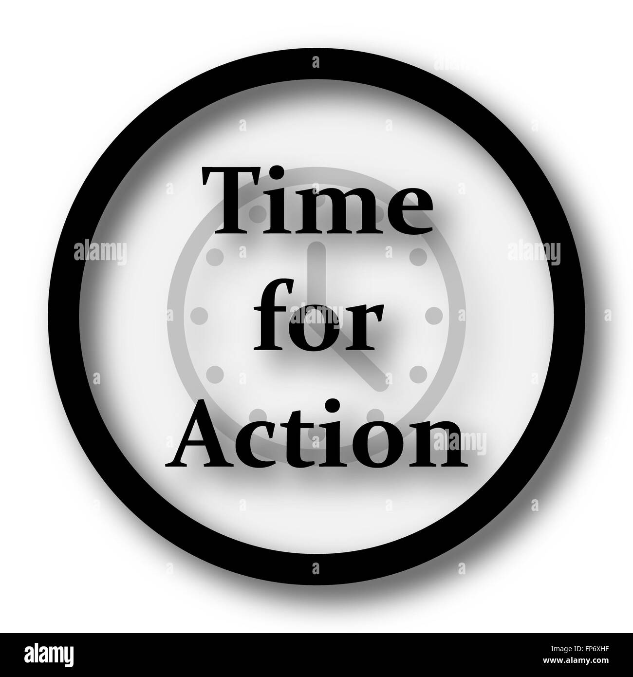 Time for action icon. Internet button on white background Stock Photo ...