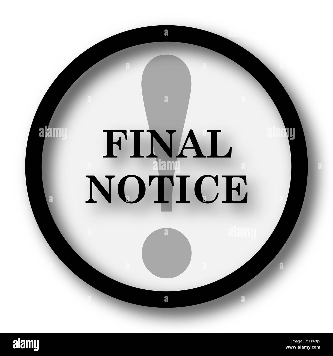 Final notice icon. Internet button on white background Stock Photo - Alamy