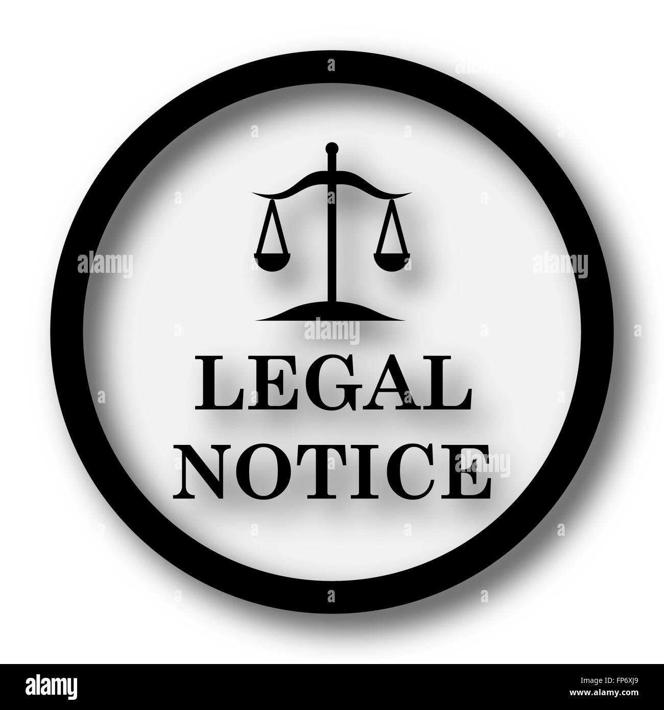 Legal notice icon. Internet button on white background Stock Photo - Alamy