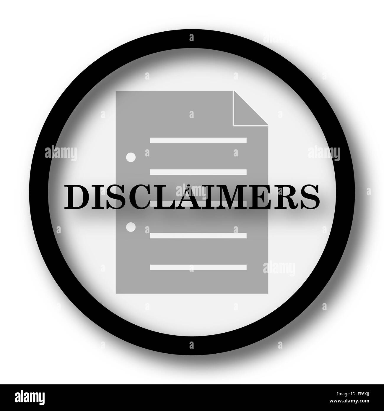 Disclaimers icon. Internet button on white background Stock Photo - Alamy