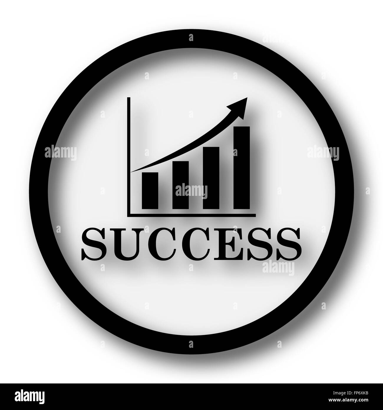 Success icon. Internet button on white background Stock Photo - Alamy