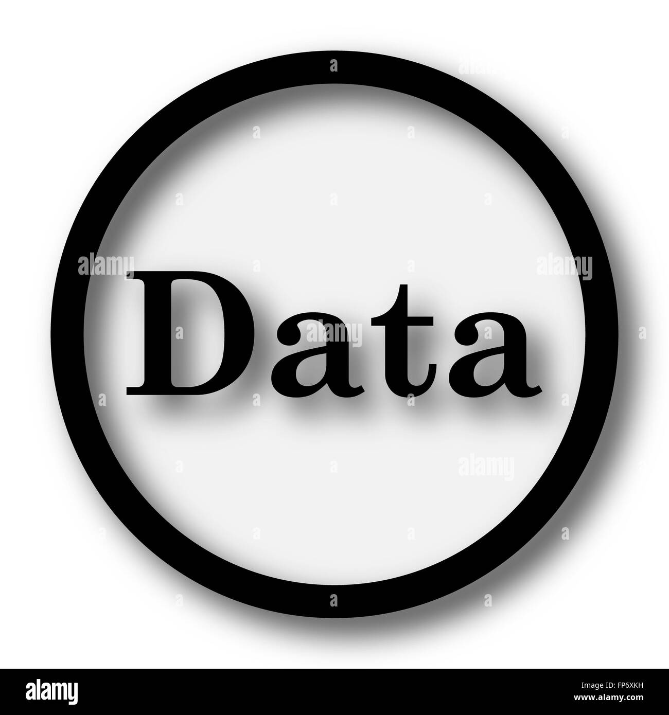 Data icon. Internet button on white background Stock Photo - Alamy