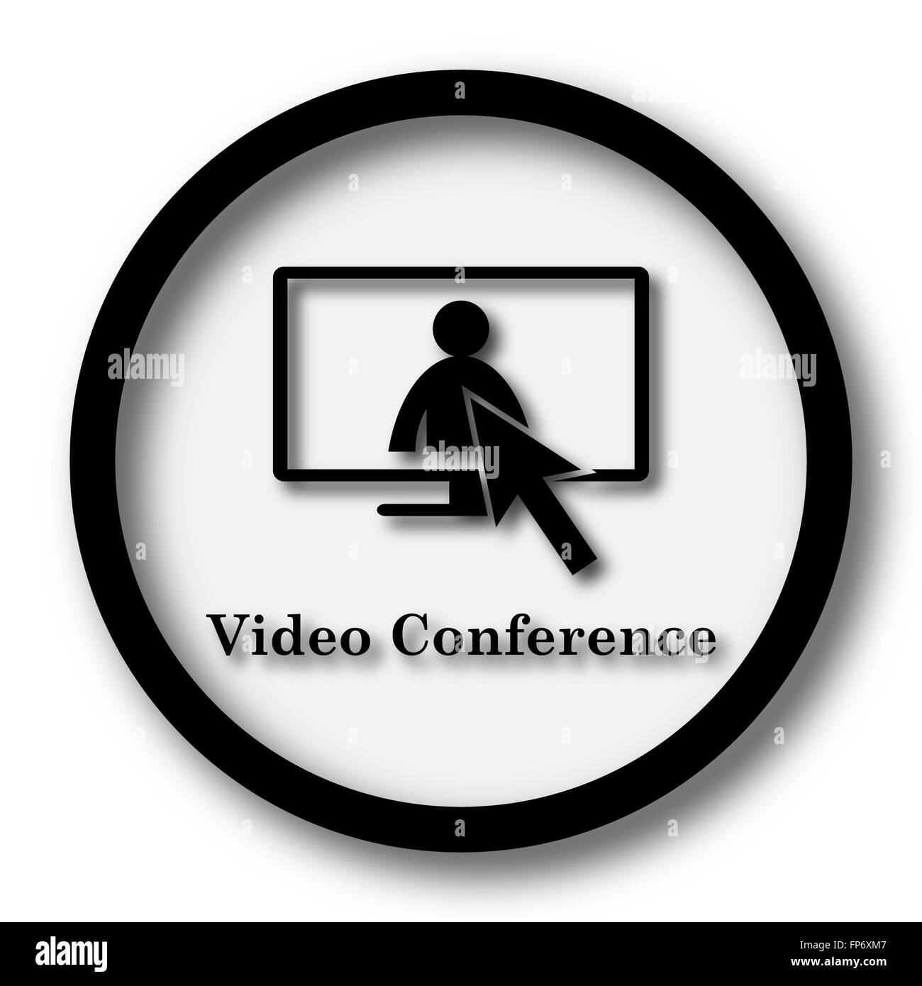 Video conference, online meeting icon. Internet button on white ...