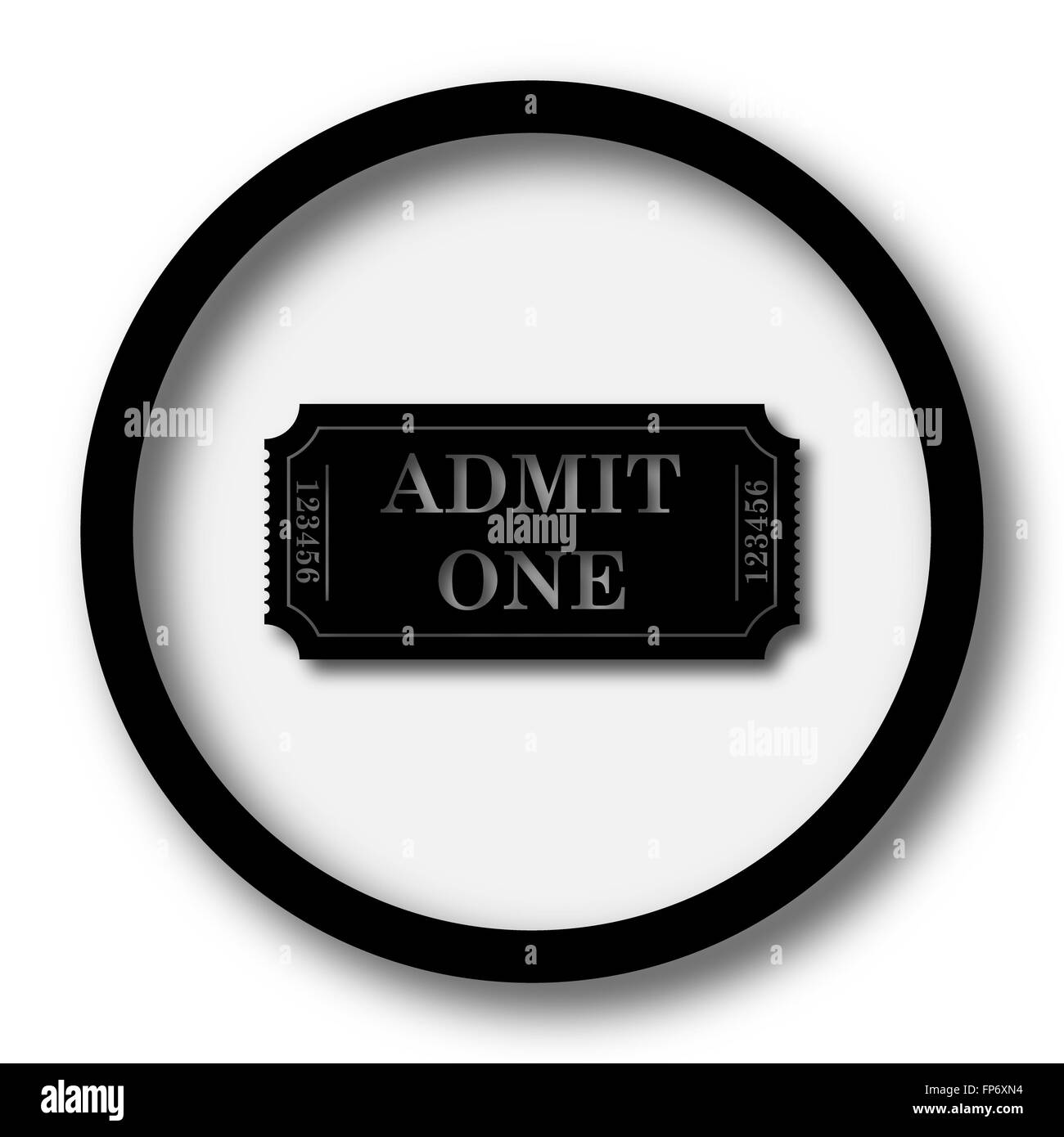 Admin one ticket icon. Internet button on white background Stock Photo ...