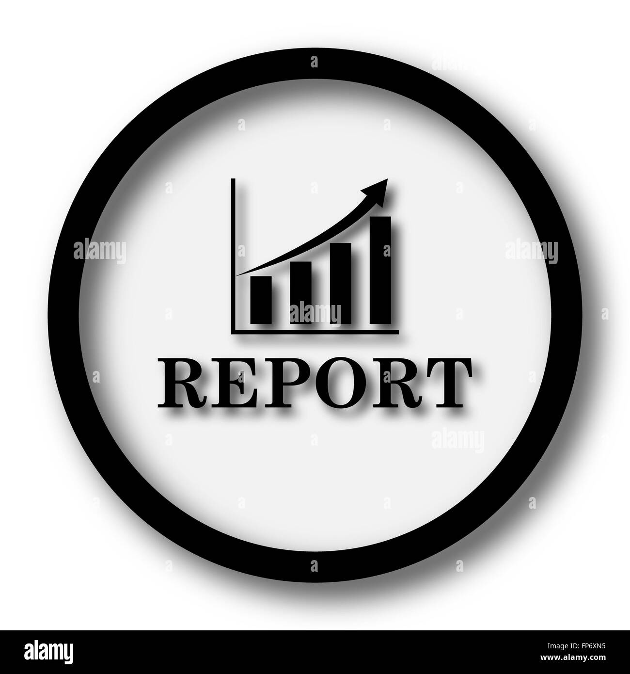 Report icon. Internet button on white background Stock Photo - Alamy