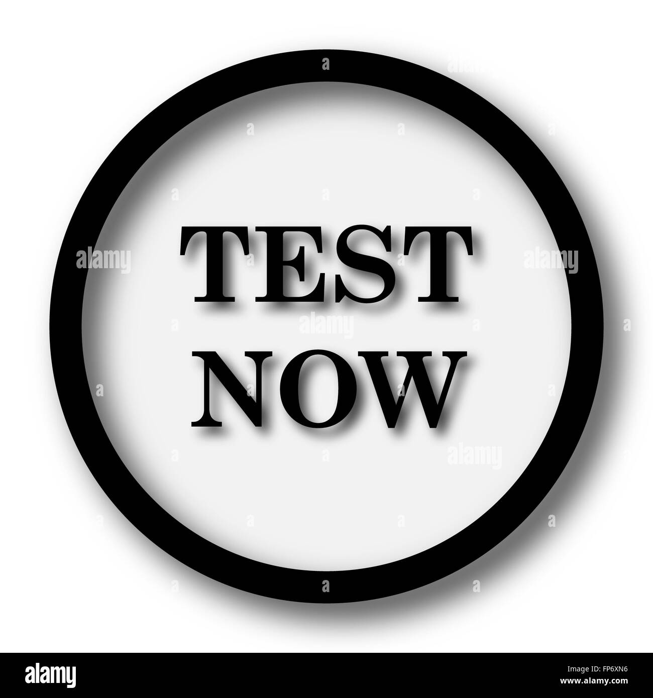 Test now icon. Internet button on white background Stock Photo - Alamy