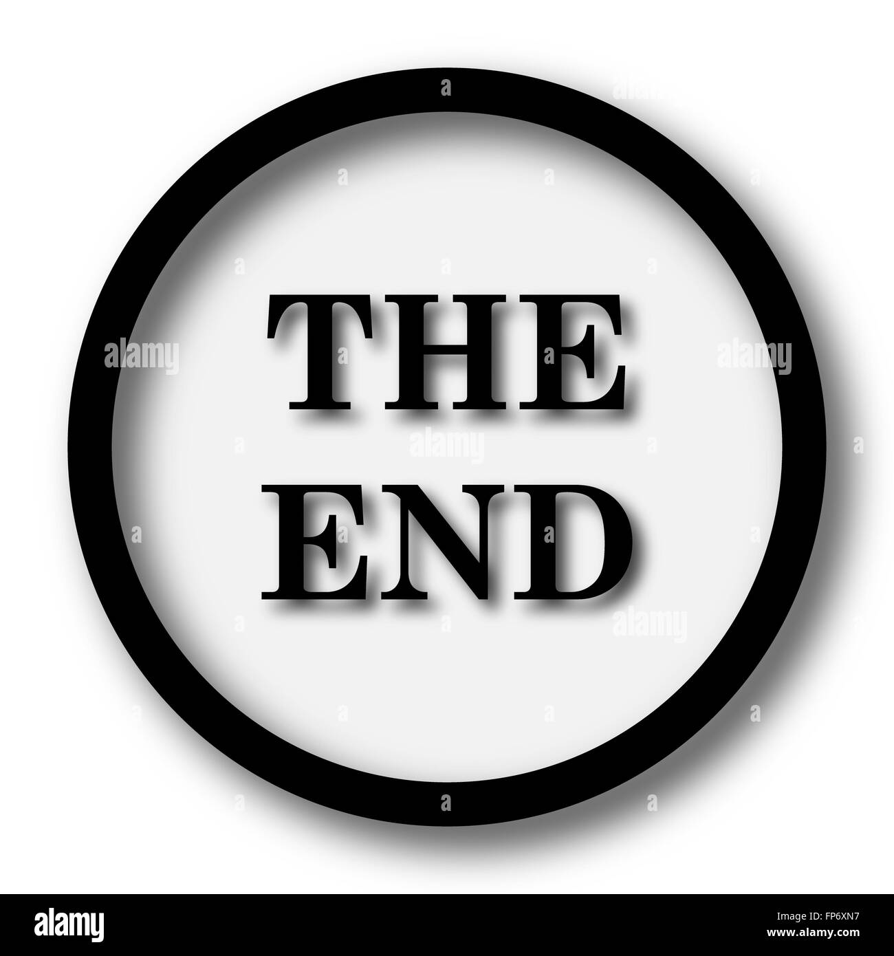 The End icon. Internet button on white background Stock Photo - Alamy