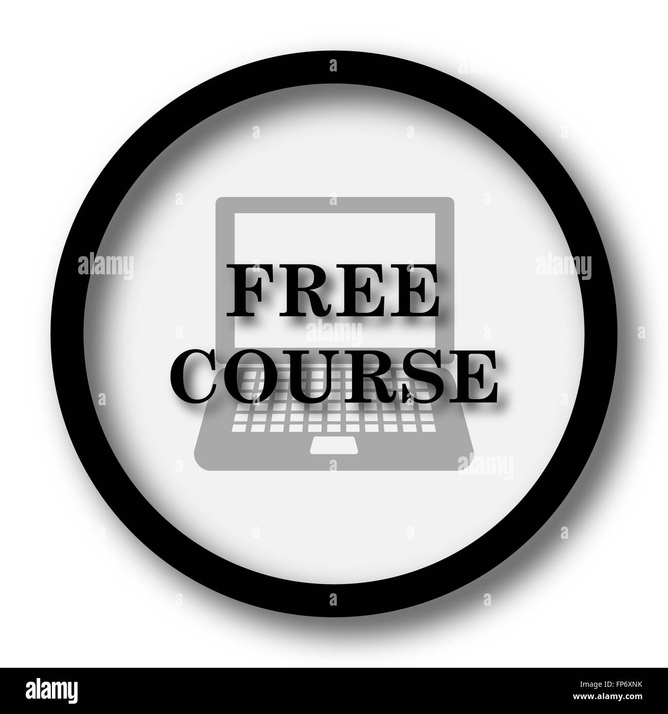 Free course icon. Internet button on white background Stock Photo - Alamy