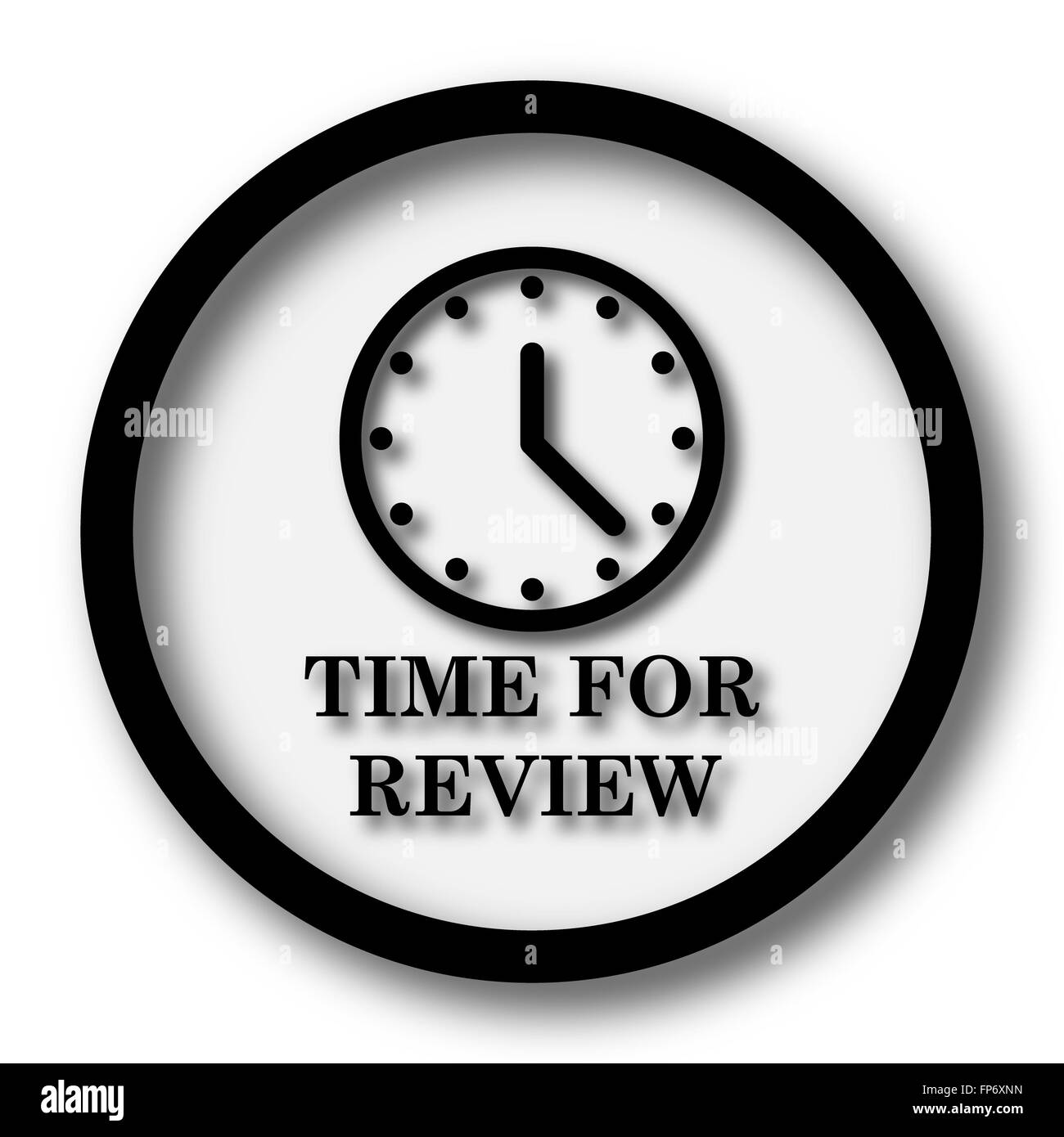 Time for review icon. Internet button on white background Stock Photo ...