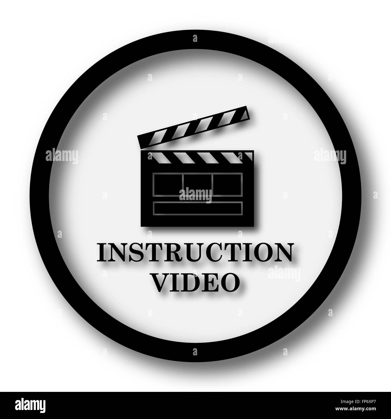 Instruction video icon. Internet button on white background Stock Photo ...