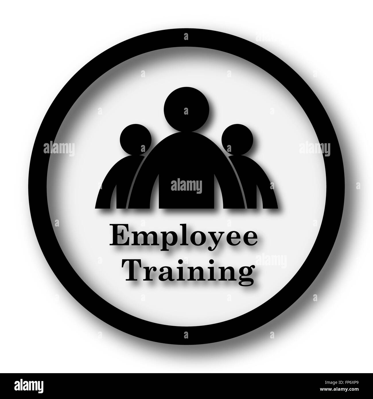 Employee training icon. Internet button on white background Stock Photo ...