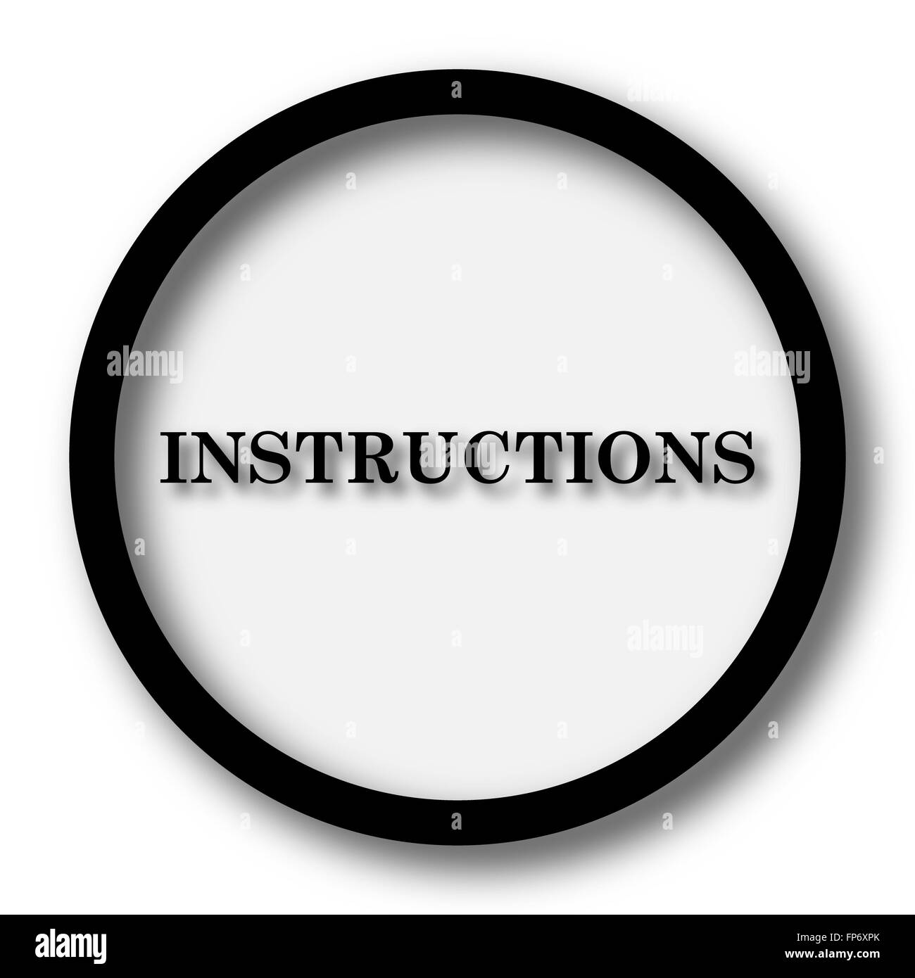 Instructions icon. Internet button on white background Stock Photo - Alamy