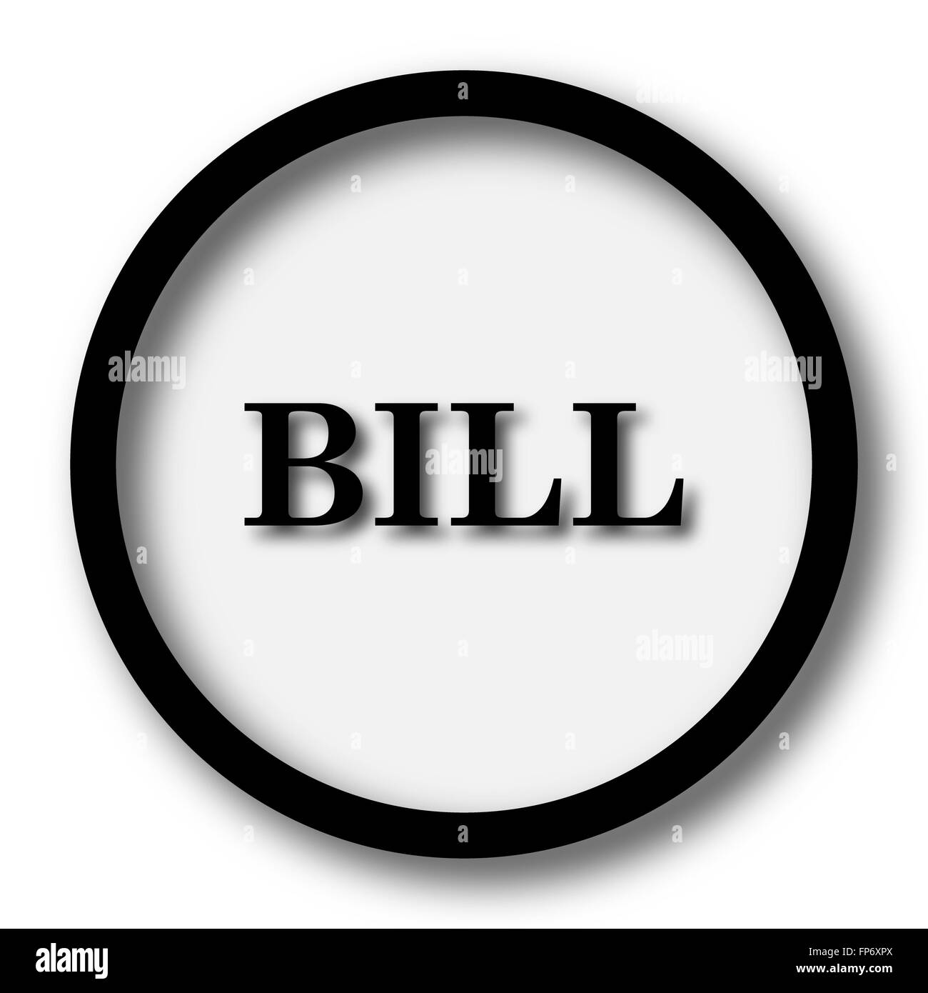 Bill icon. Internet button on white background Stock Photo - Alamy