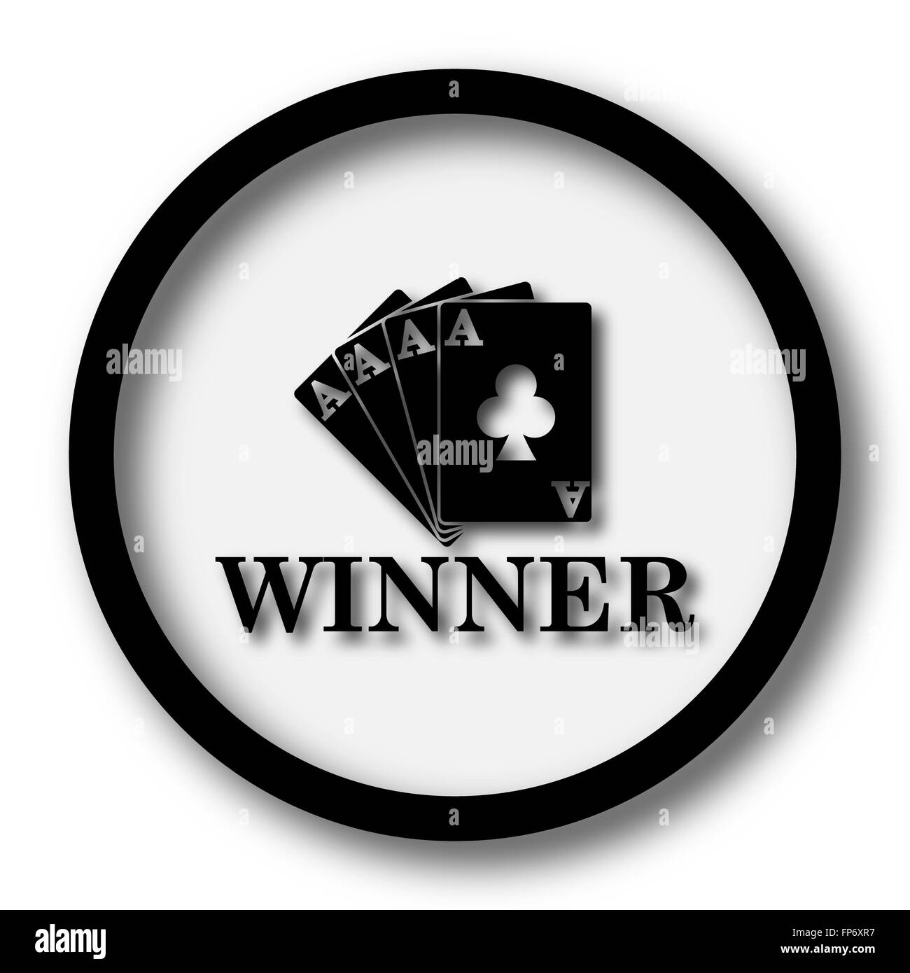 Poker winner icon. Internet button on white background Stock Photo - Alamy