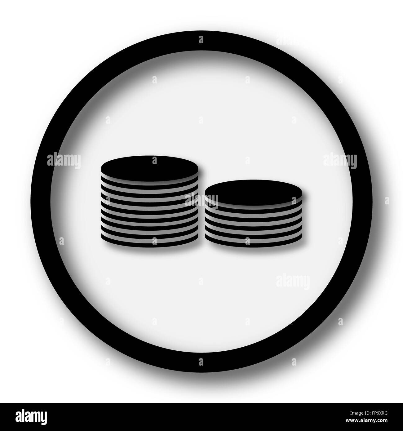 Coins.Money icon. Internet button on white background Stock Photo - Alamy
