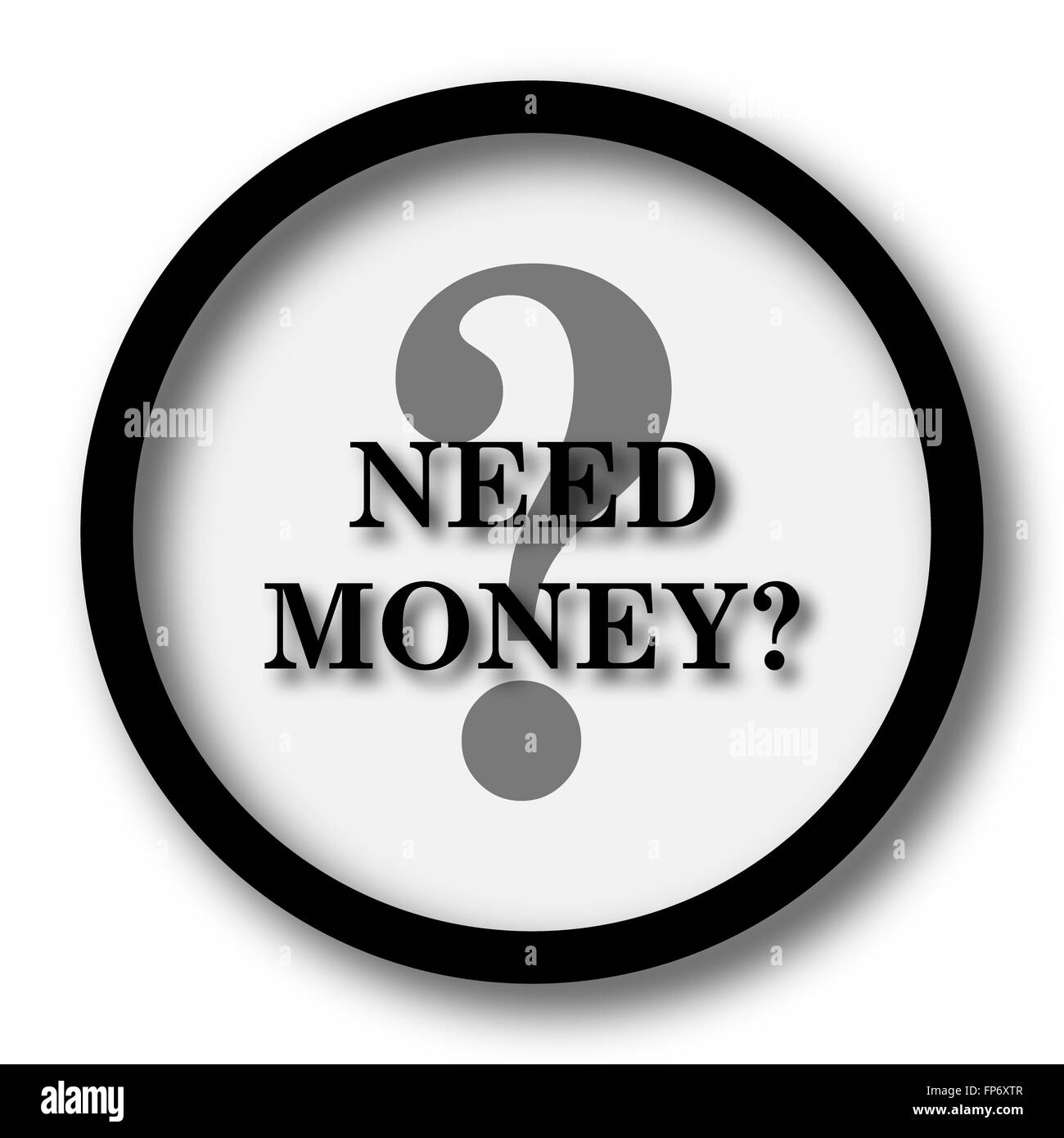 Need money icon. Internet button on white background Stock Photo - Alamy