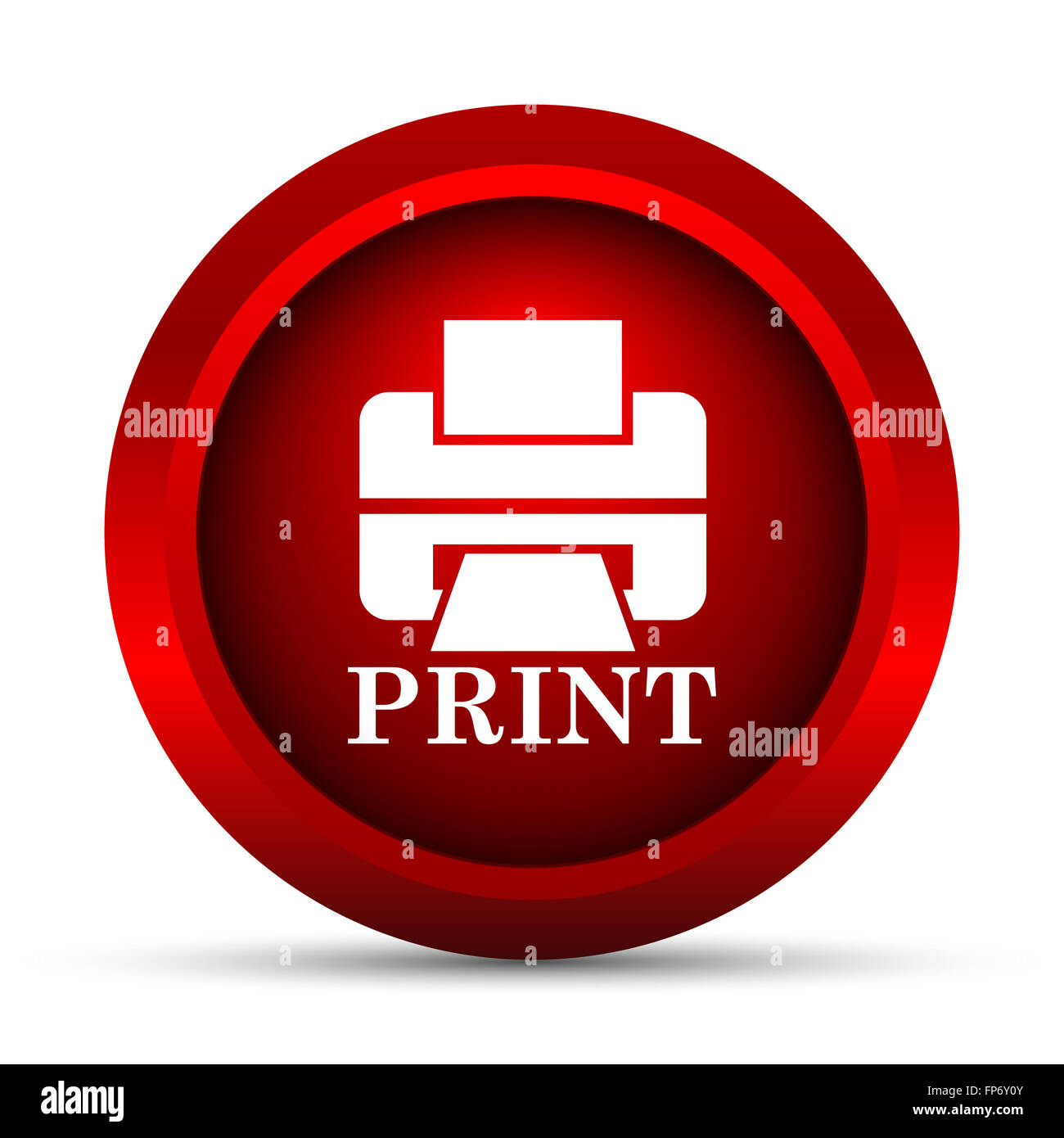 Printer with word PRINT icon. Internet button on white background Stock ...