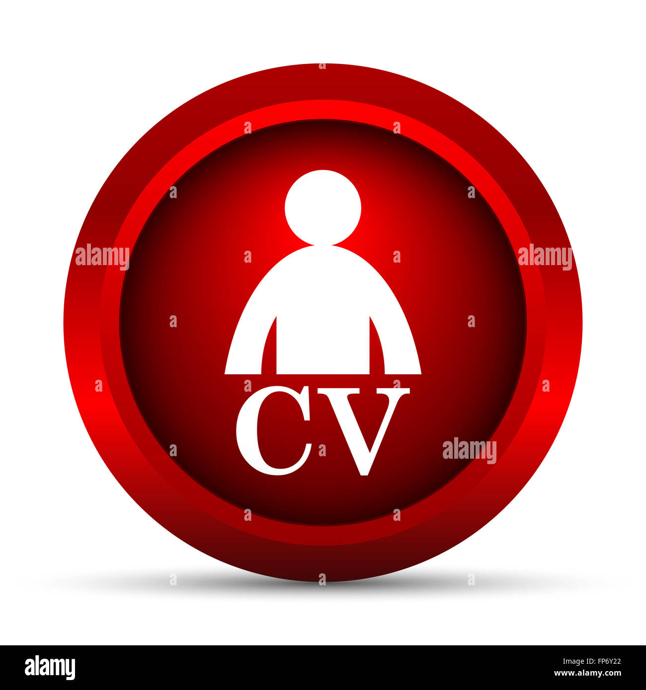 CV icon. Internet button on white background Stock Photo - Alamy